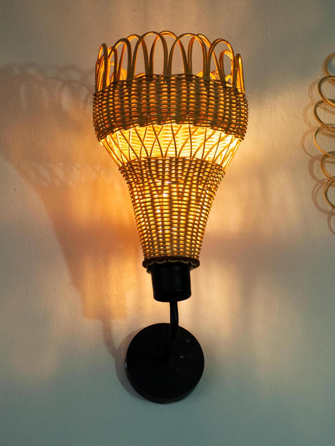 Gem Rattan Wall Sconce - Natural Material, Artisanal Craftsmanship ...