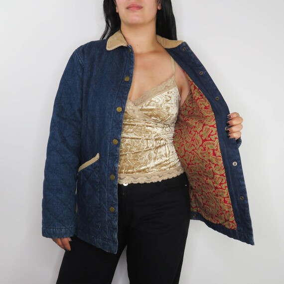 1990s Vintage Ralph Lauren Denim Jacket Paisley Linin… - Gem