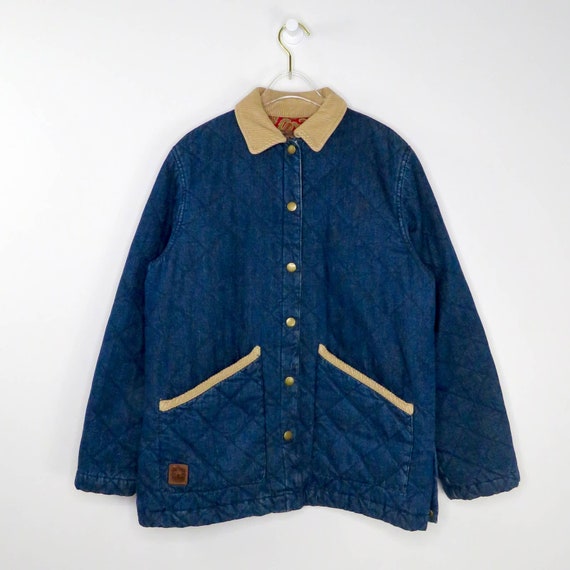 1990s Vintage Ralph Lauren Denim Jacket Paisley Linin… - Gem