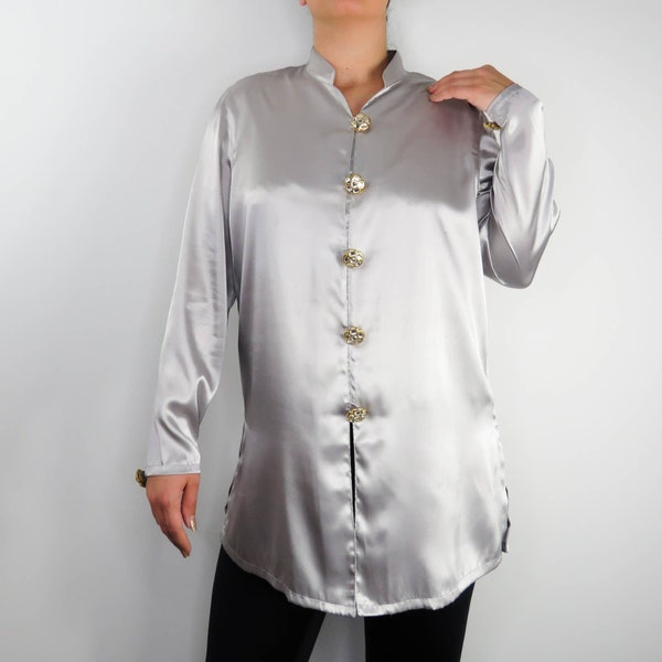 Silver Blouse - Etsy