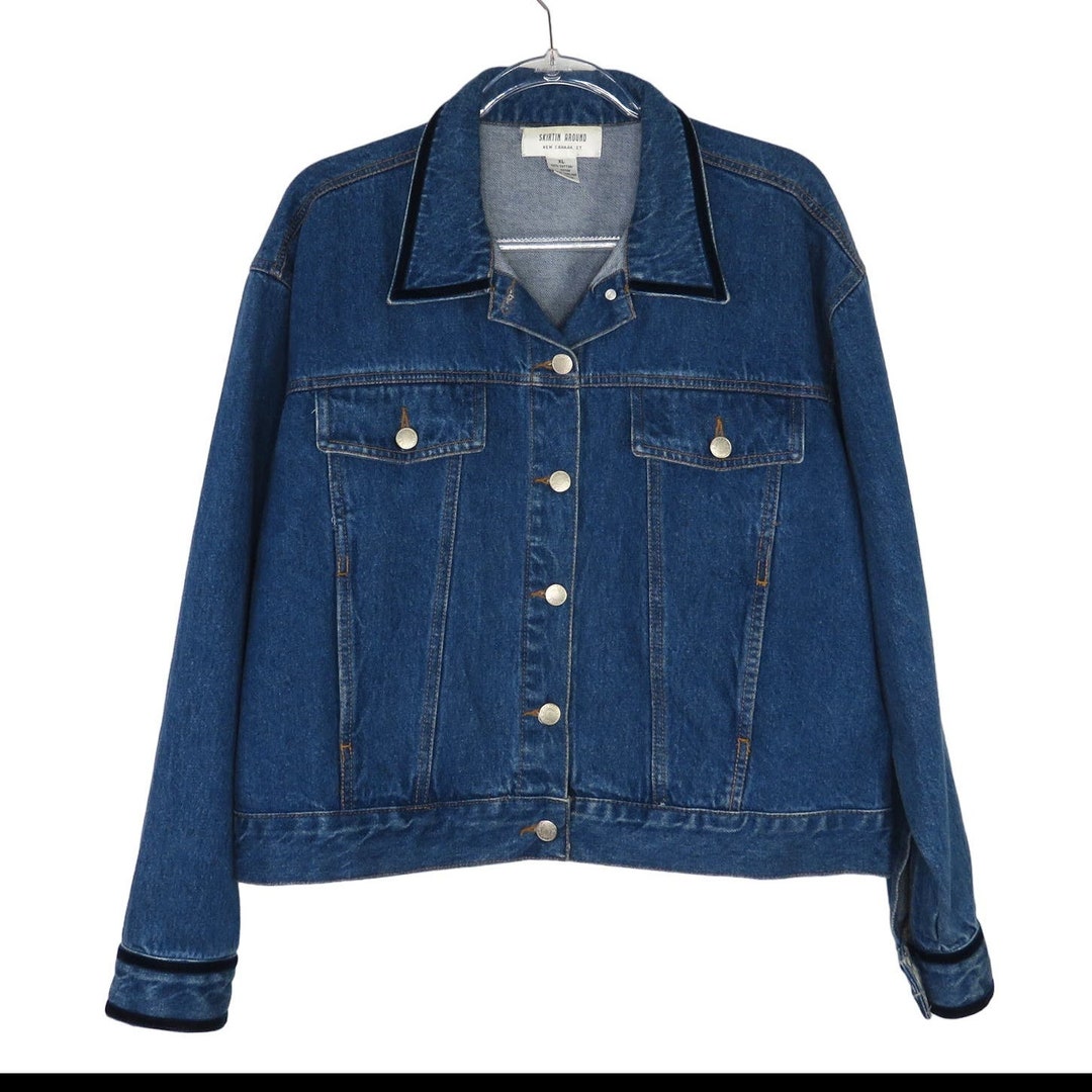 Skirtin' Around 1980s Vintage Jean Jacket Denim Jacket Large - Etsy