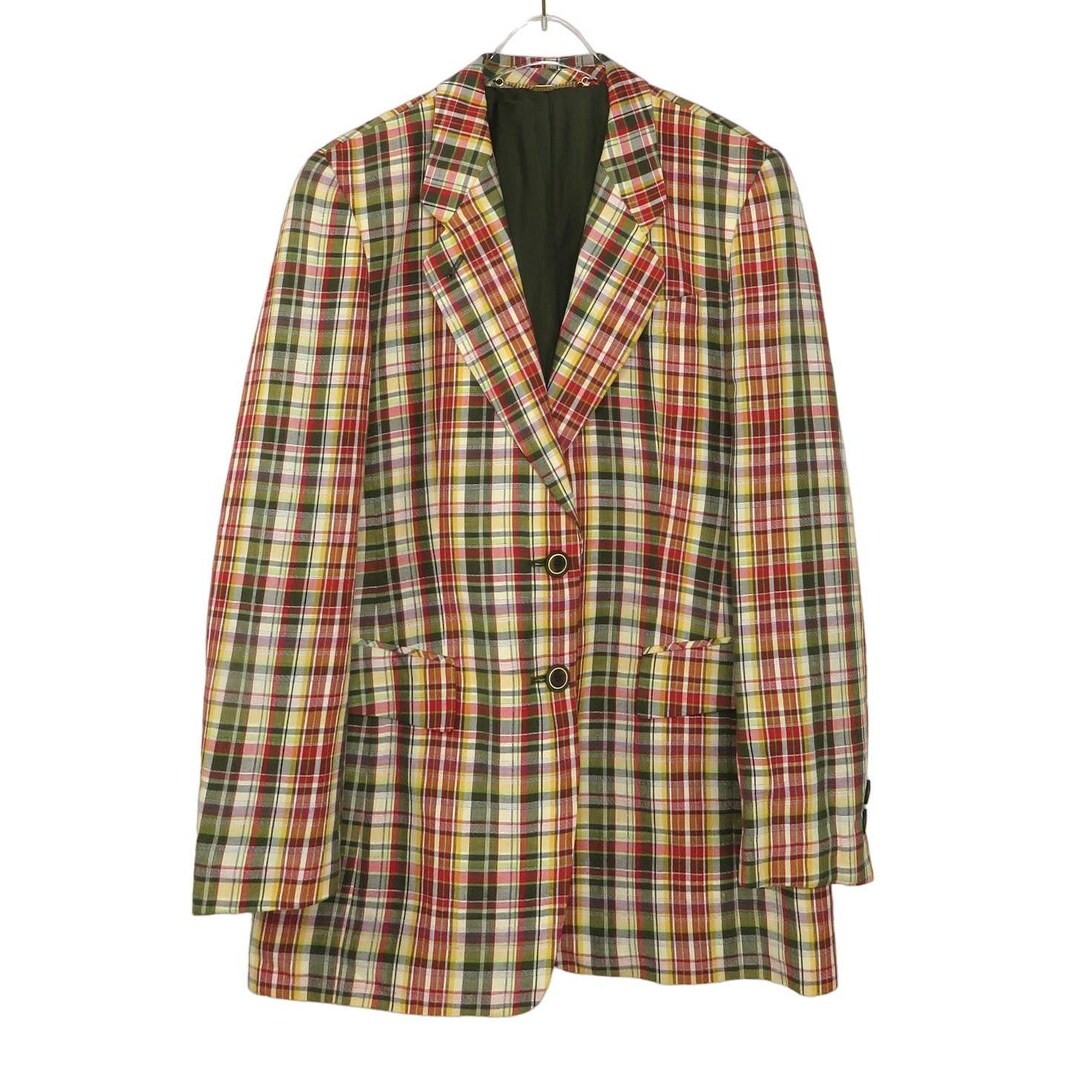 Horst Basler 1980s Colorful Plaid Retro Vintage Blazer Jacket Medium - Etsy