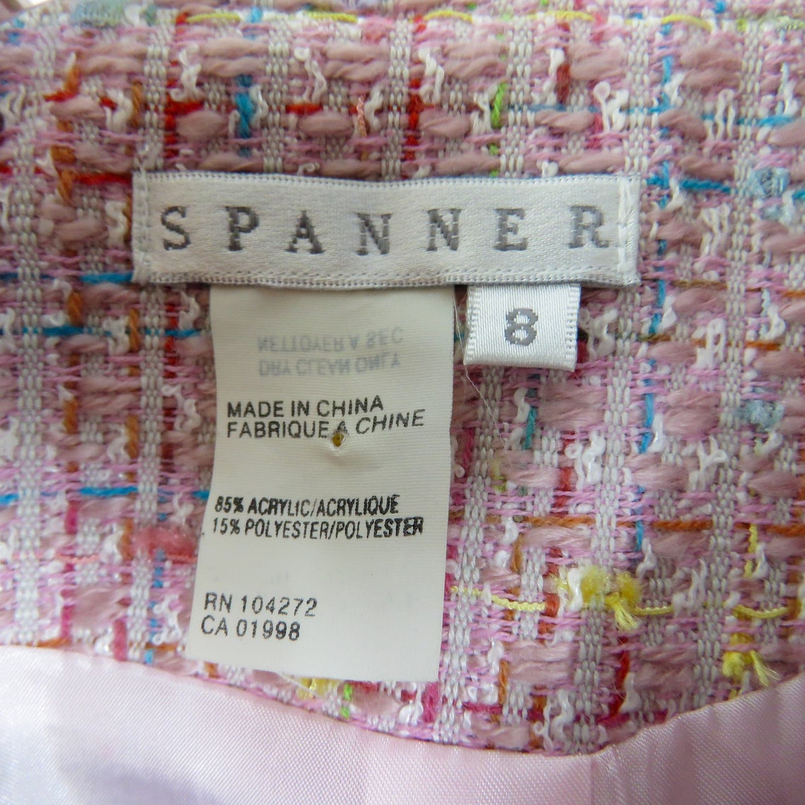 Vintage Spanner Pastel Pink Tweed Skirt Suit Two Piece Skirt Set Formal ...