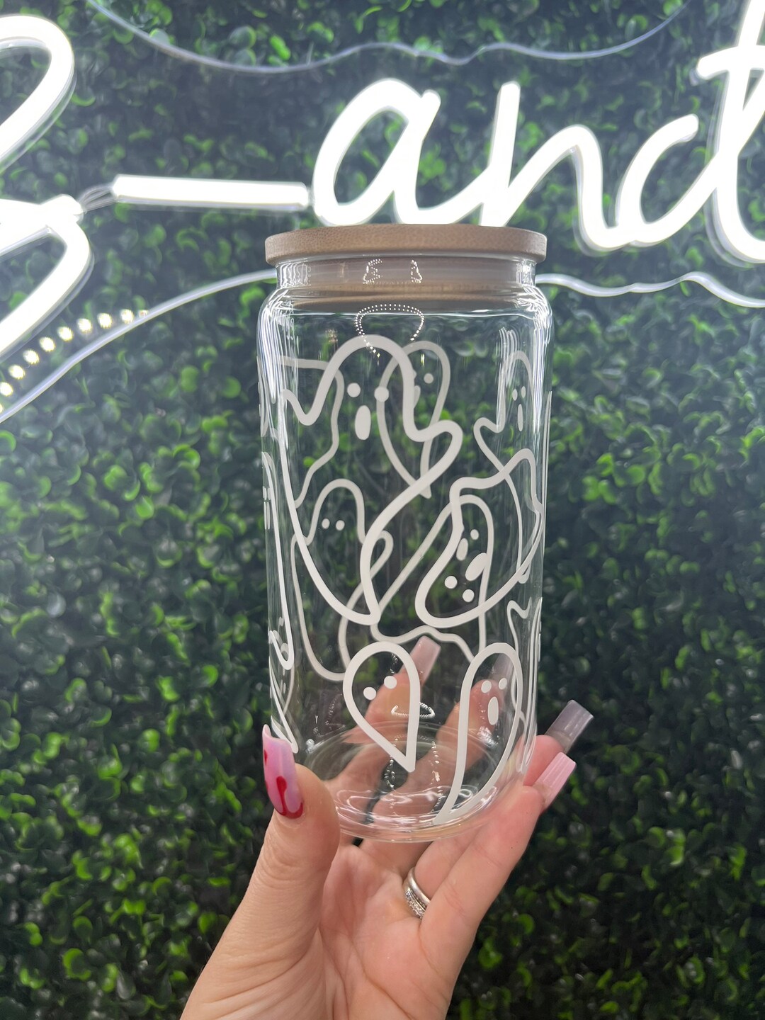 16oz Ghost Glass Can - Etsy