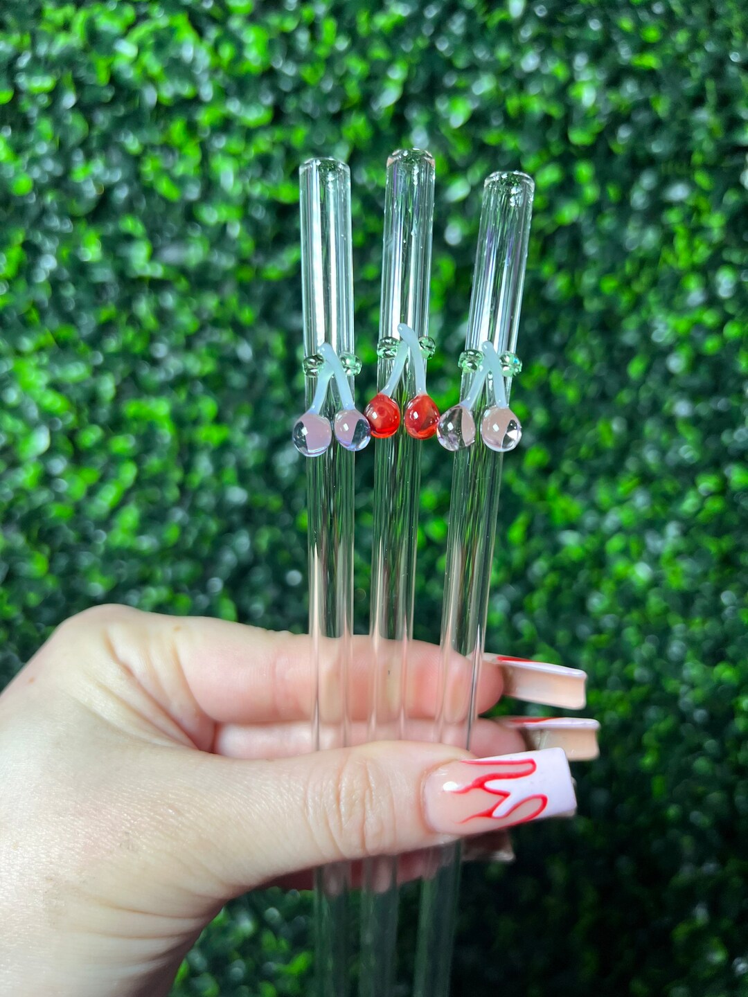 Glass Cherry Straw - Etsy