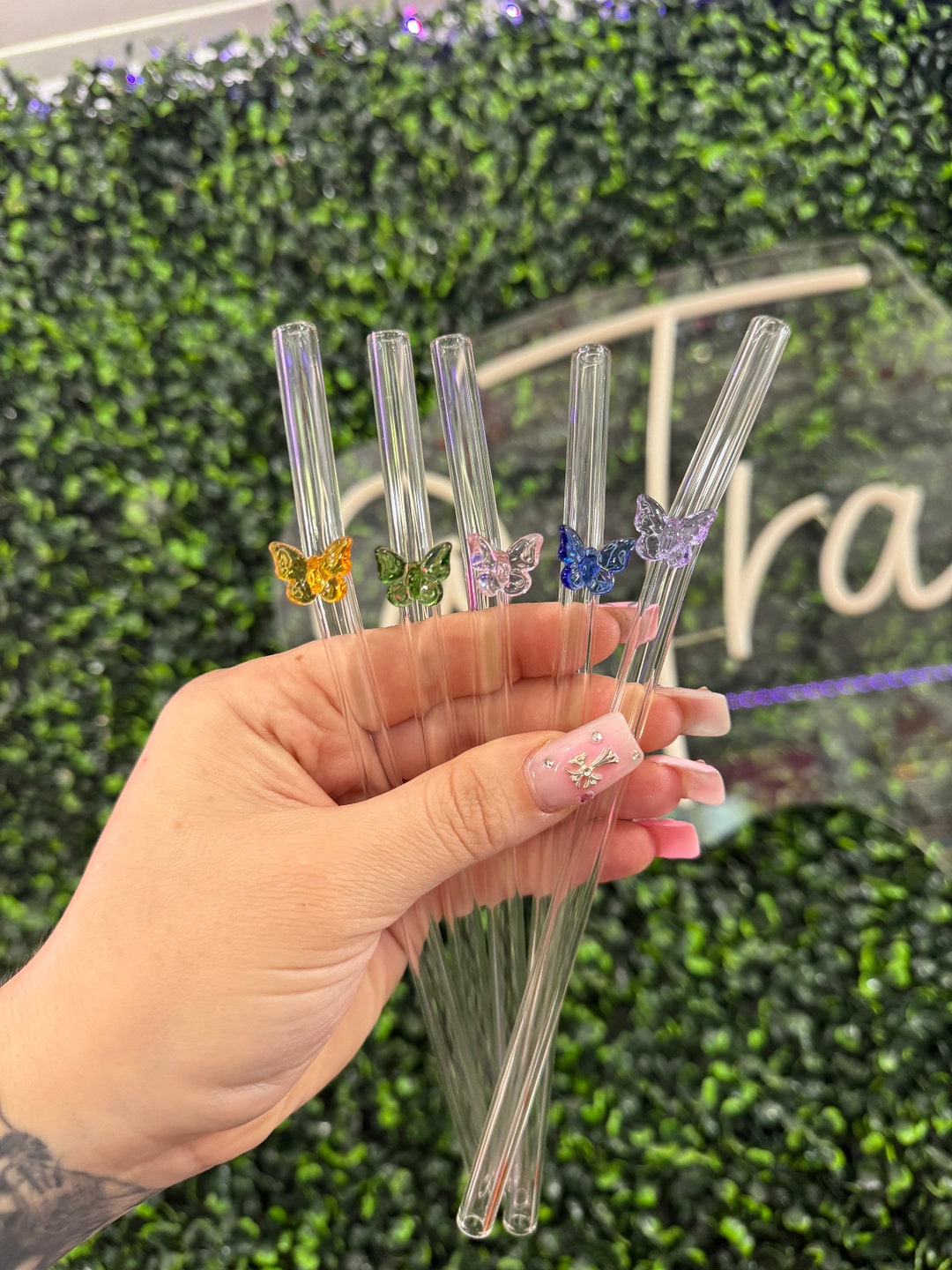 Glass Butterfly Straw - Etsy