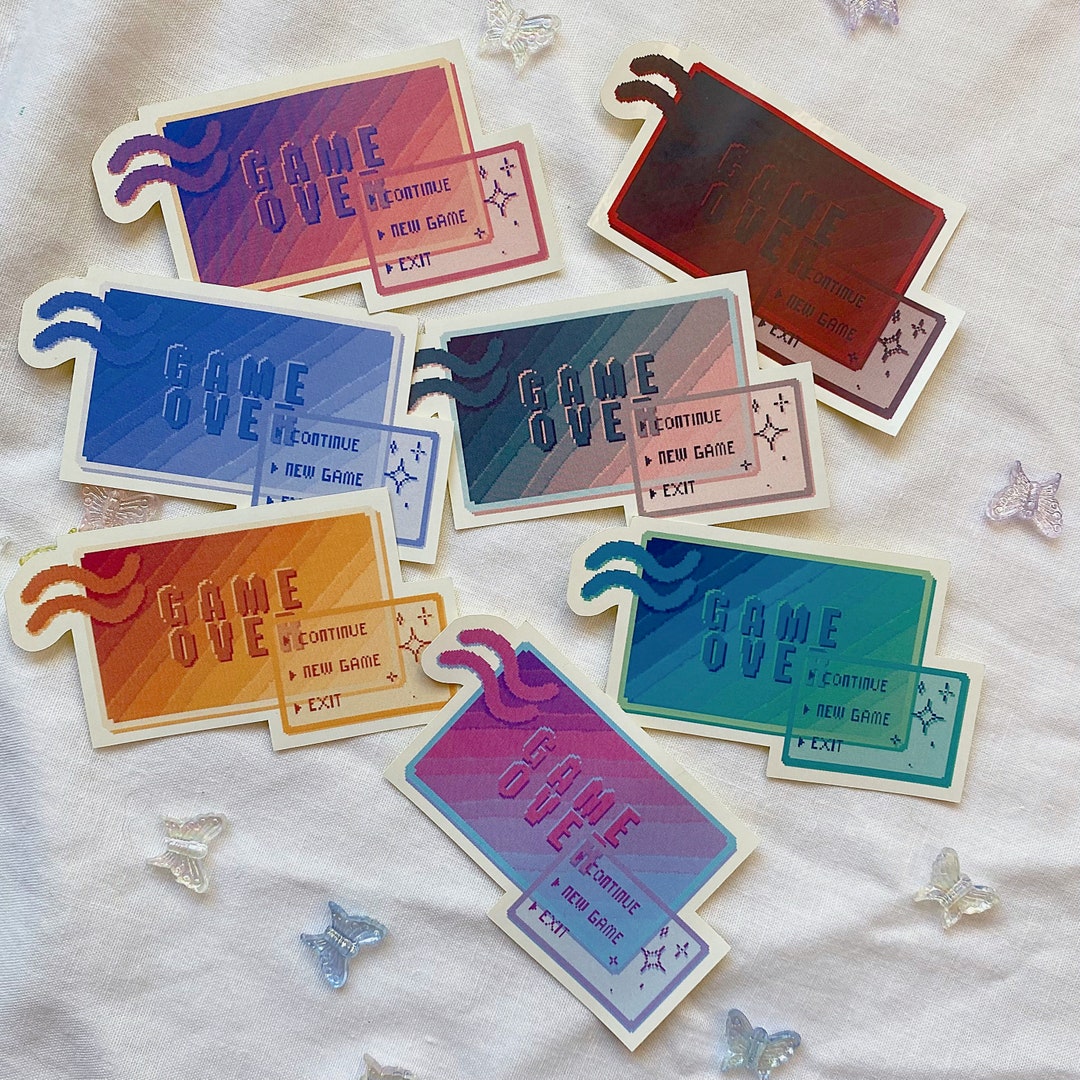 Game Over Pixel Art Game Sticker / Planner Sticker / Journaling Deco ...