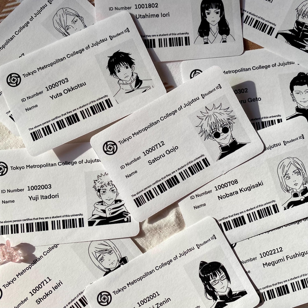 Jujutsu Kaisen Student ID Sticker / Planner Sticker / Journaling Deco ...
