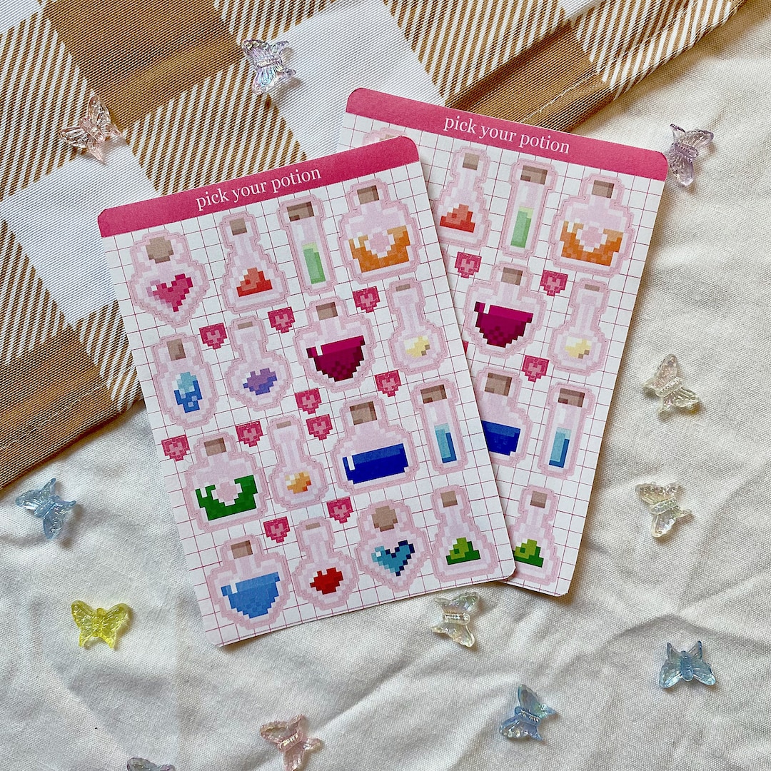 Pick Your Potion Pixel Art Sticker Sheet / Journaling Sticker/ Planner ...