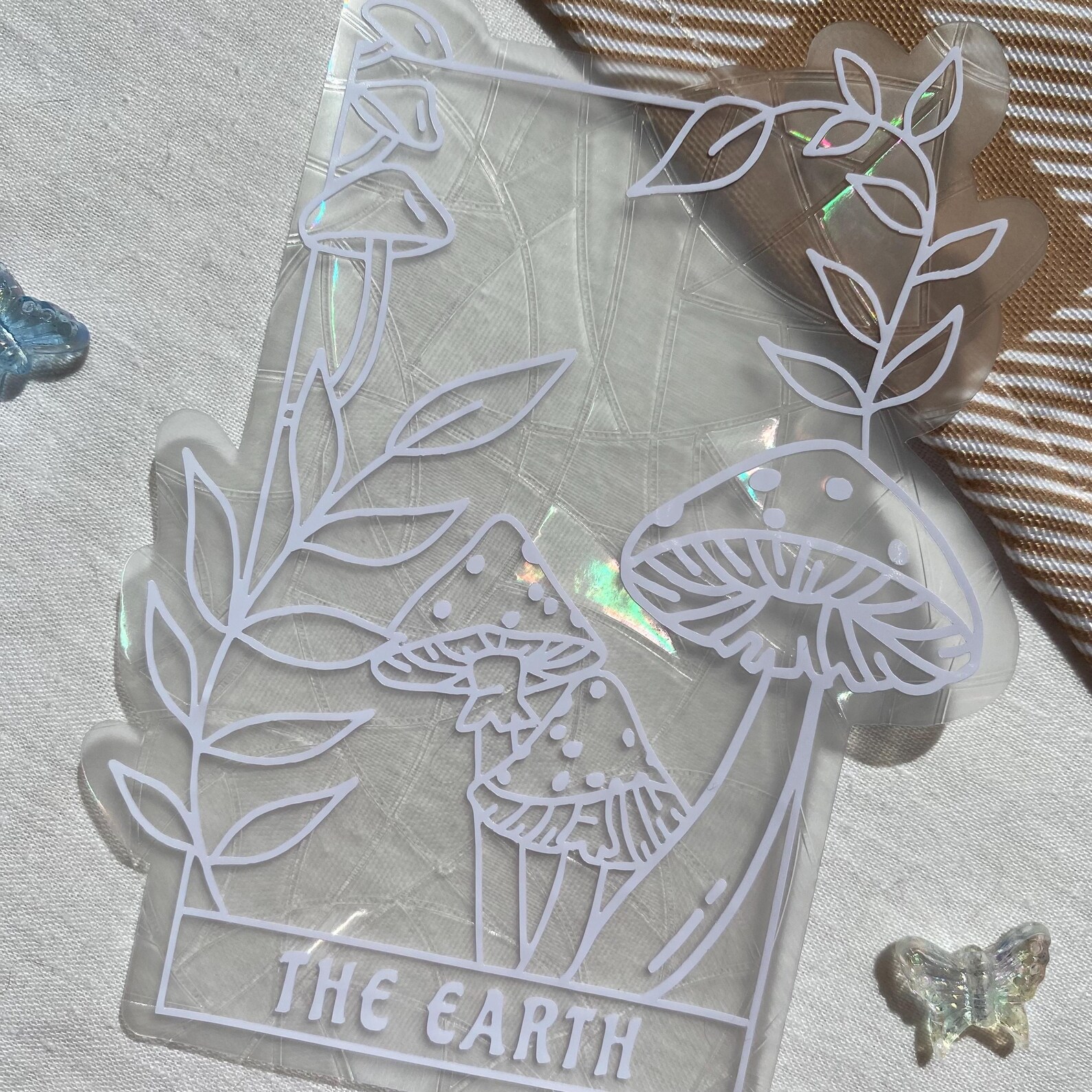 The Earth Mushroom Tarot Card Inspired Suncatcher Sticker / Decal ...
