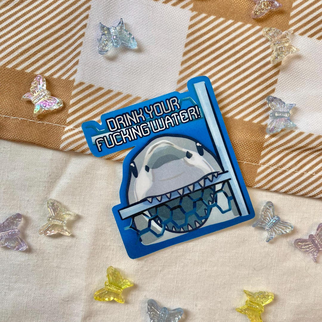 Shark Stay Hydrated Sticker / Planner Sticker / Journaling Deco / Shark ...
