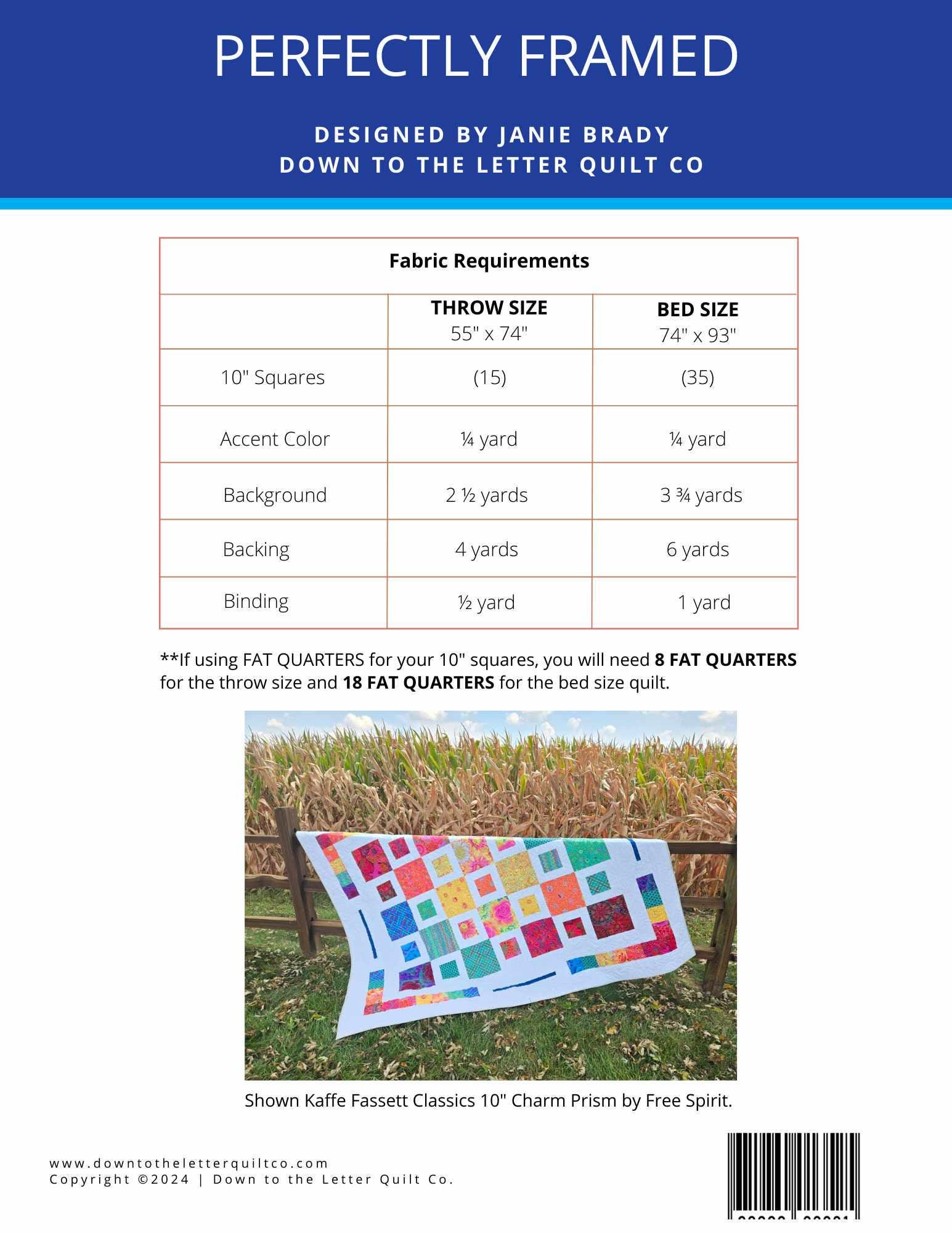 Perfectly Framed Quilt Pattern - PDF Pattern - Etsy