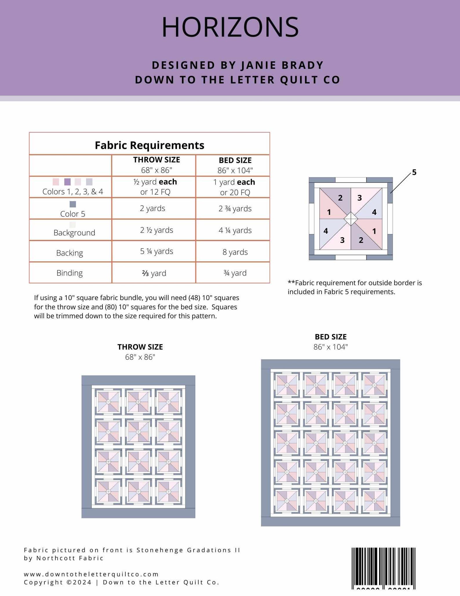 Horizons Quilt Pattern - PDF Pattern - Etsy