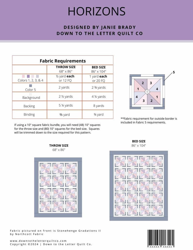 Horizons Quilt Pattern - PDF Pattern - Etsy