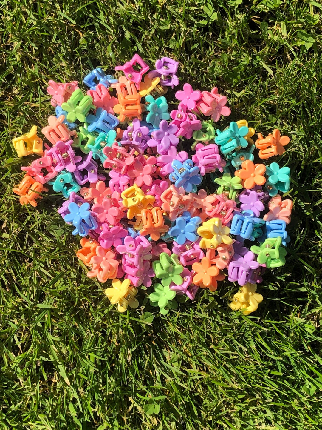 Pack of 10 Mini Flower Hair Claw Clips. - Etsy