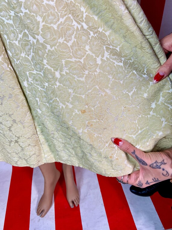 1950s Emma Domb Brocade Floral Cocktail Party Dress - Gem