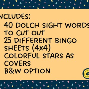 Pre-k Dolch Sight Words Bingo, Printable, Pre-k Sight Words, Learning ...