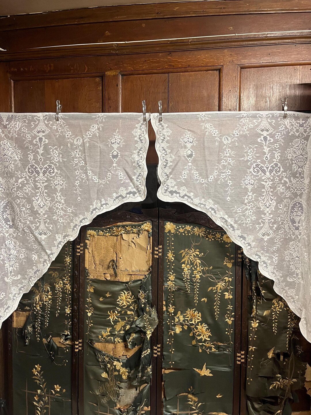 Victorian Design Blaire Cotton Lace Swag Valance Cafe Curtain Panel 36 ...