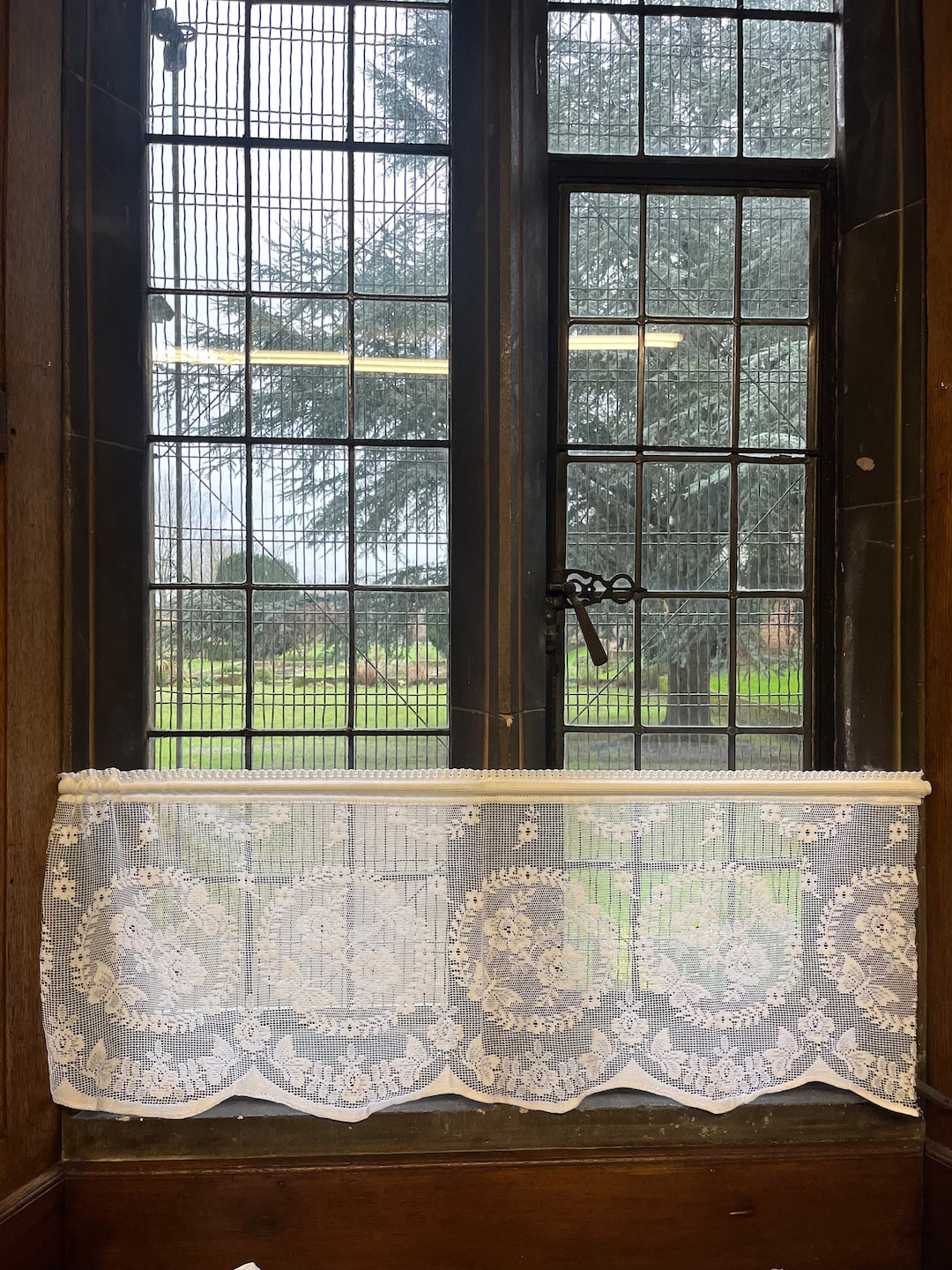Cottagecore Cotton Lace Curtain Panel Cafe Curtain Brise Bise With ...