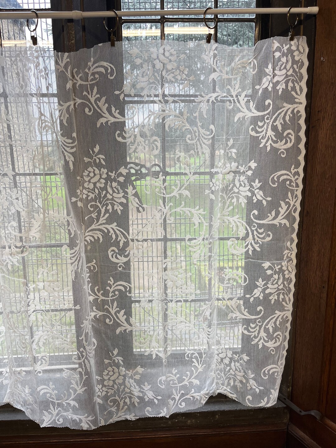 Victorian Fine Floral Design Lace Sample Lace Panel Remnant 130 Cm 51 / ...