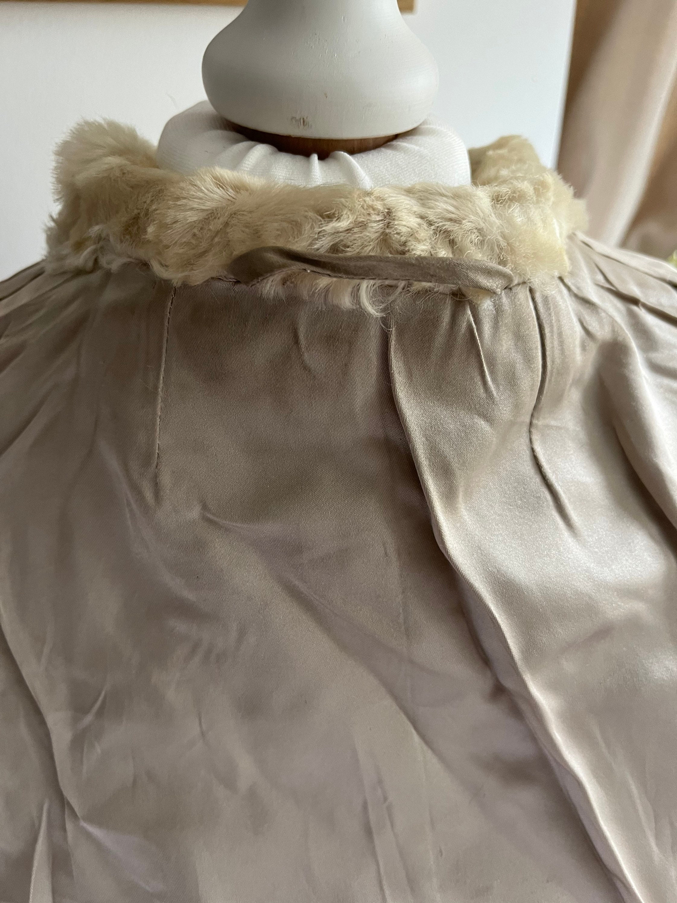 1950s Mid Century German Vintage Fur Coat White / Cream Astrakhan Fur ...