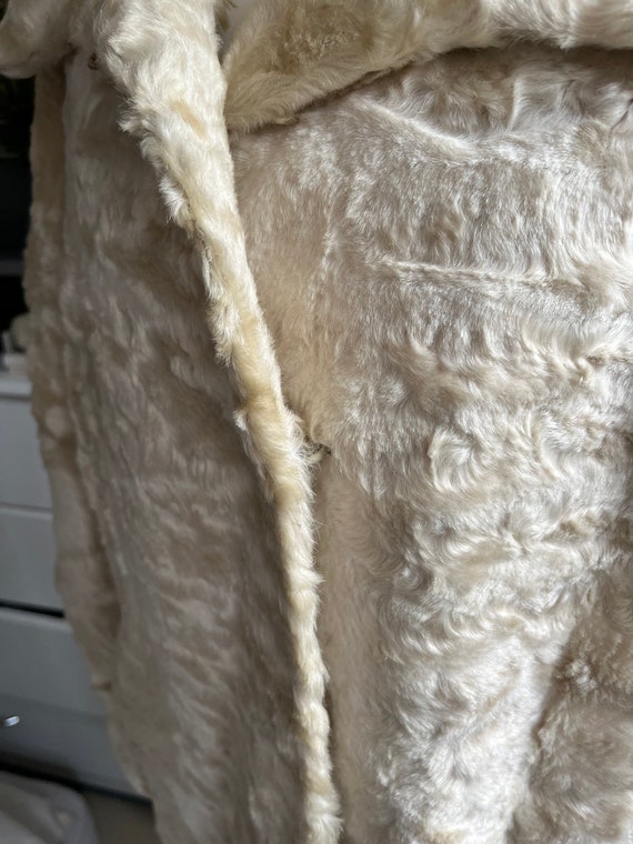1950s Mid Century German Vintage Fur Coat - White / C… - Gem