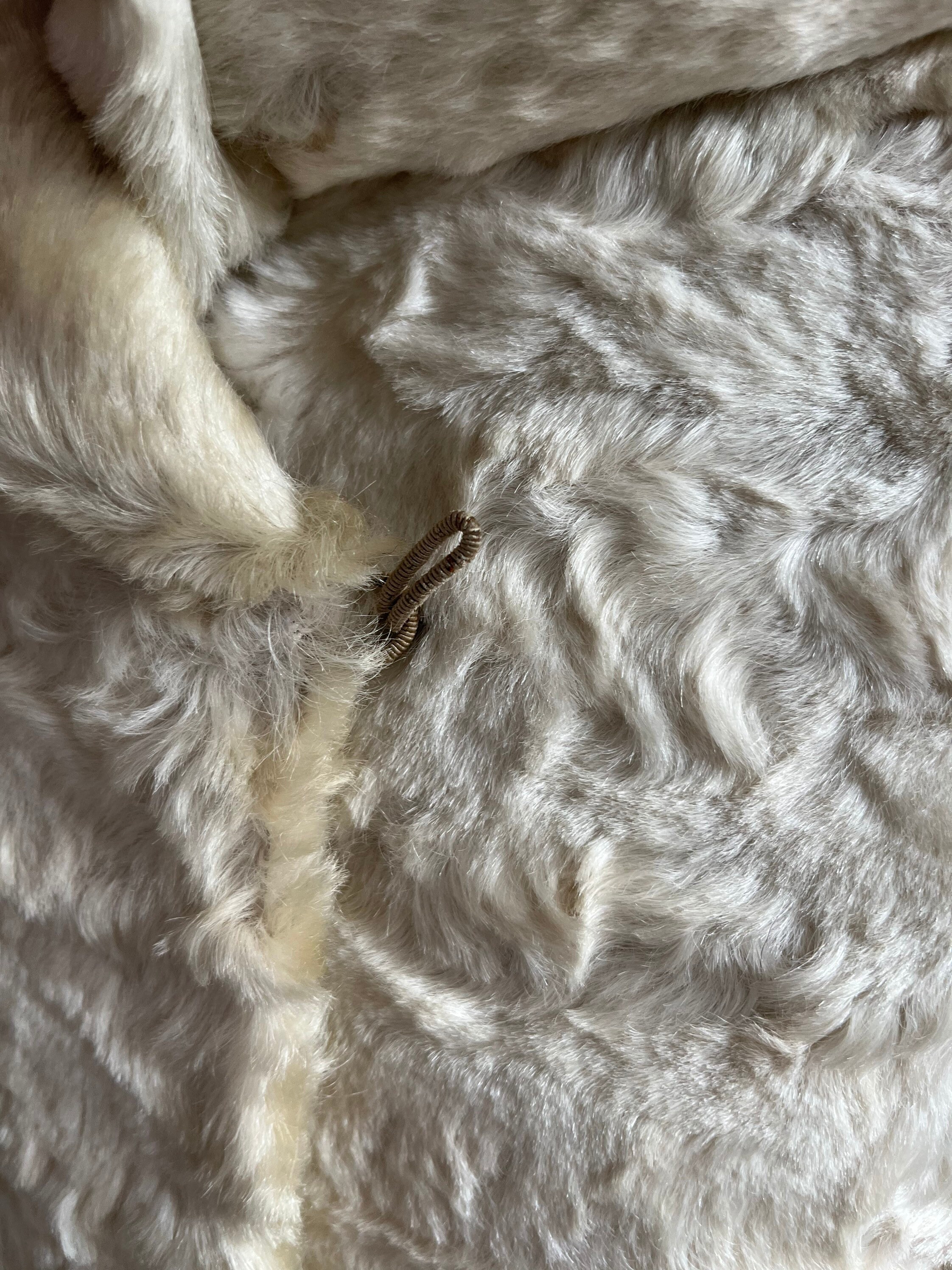 1950s Mid Century German Vintage Fur Coat White / Cream Astrakhan Fur ...