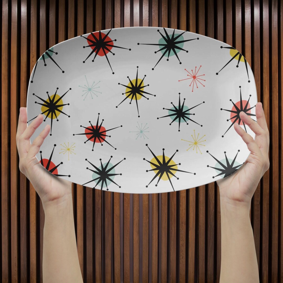 Mid-century Modern Platter - Cute Retro Serving Dish - Modern Dining ...