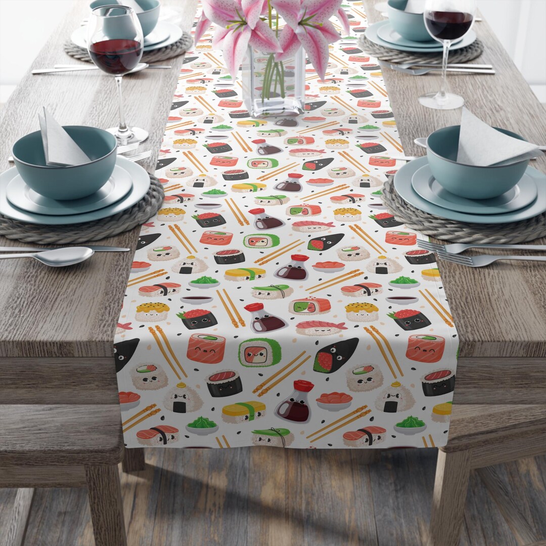 Cute Sushi Table Runner - Sushi Party Decor - Sushi Chef Gift - Etsy