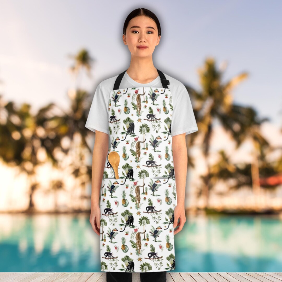 Tropical Jungle Apron With Fun Animal Print - Cooking Gift for Chef ...