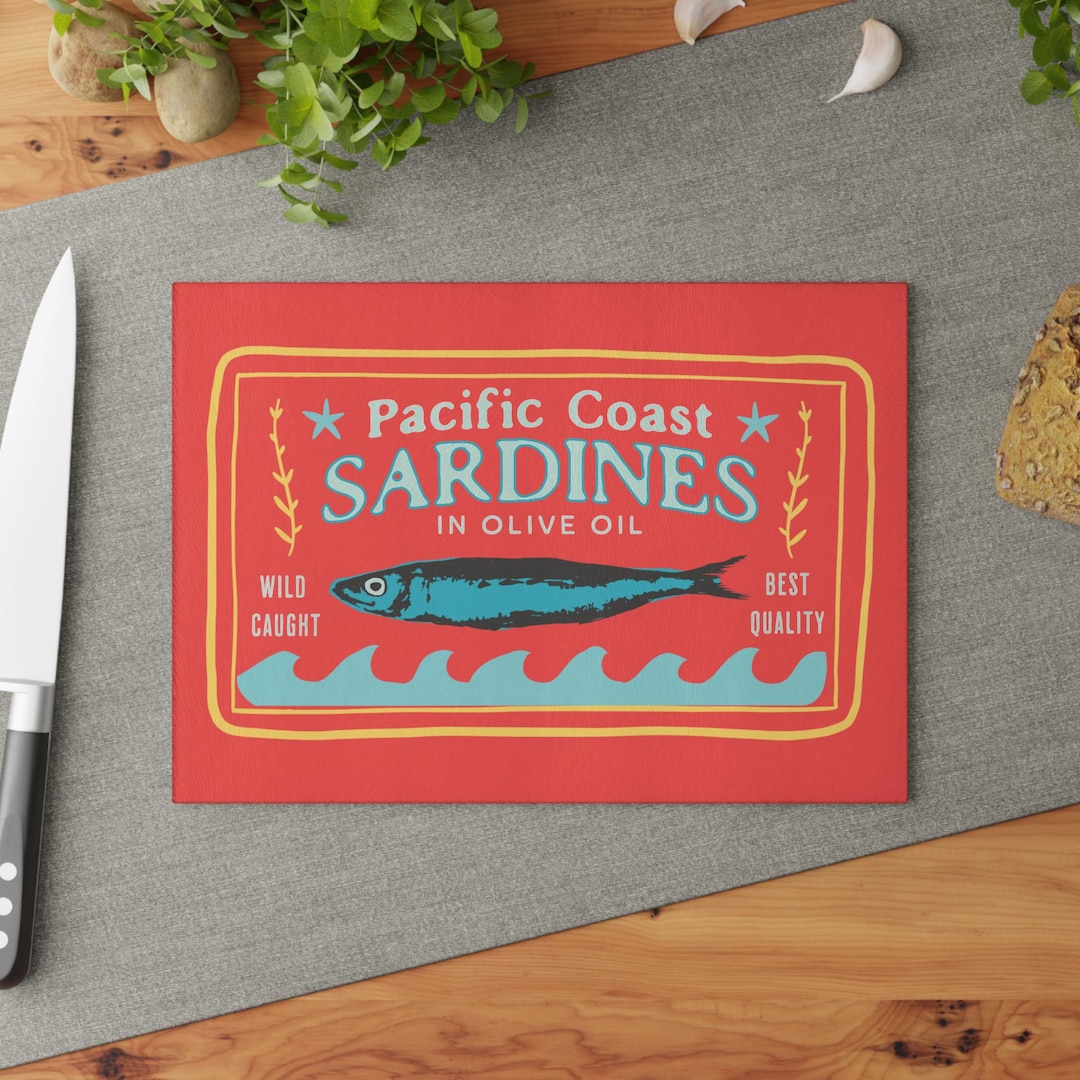 Sardines Cutting Board - Pacific Coast Glass Cutting Board - Sardine ...