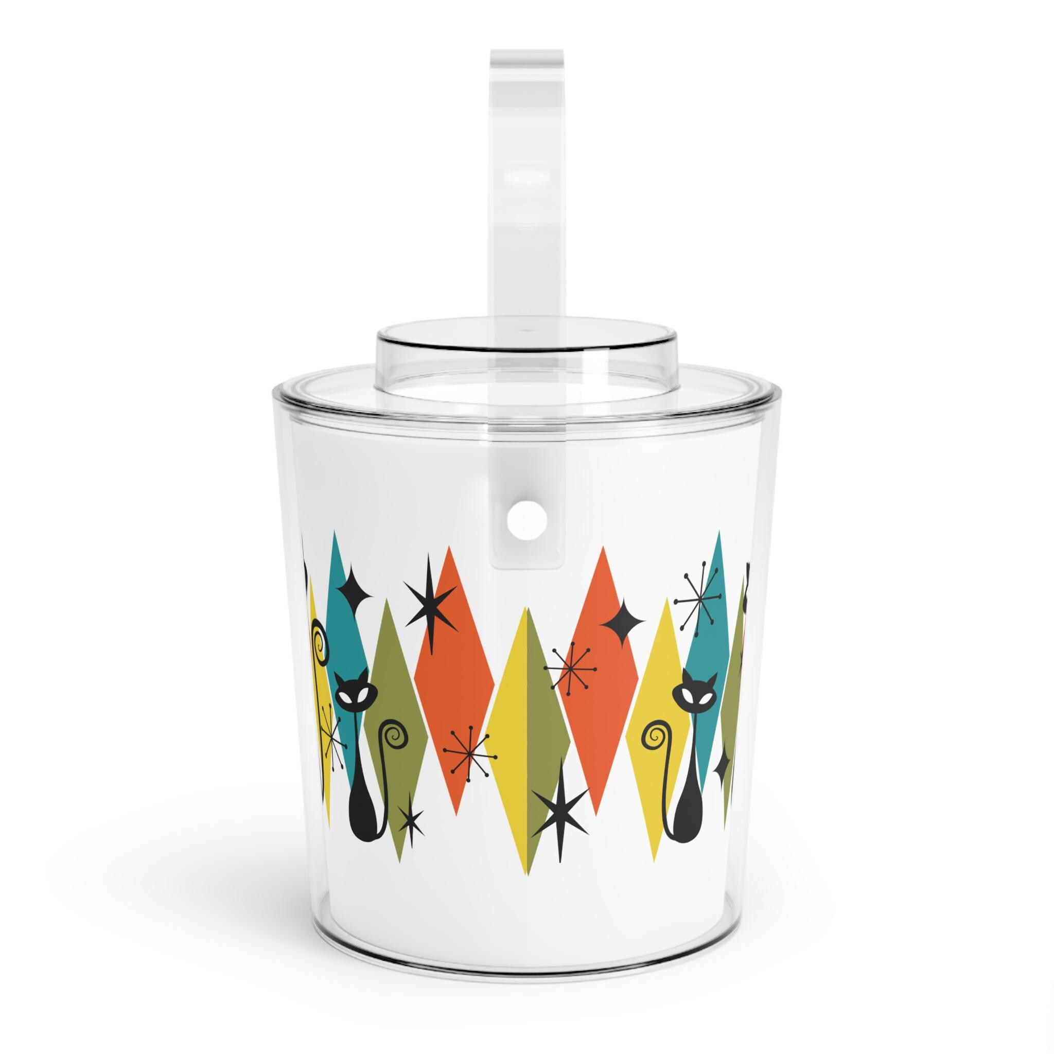 Atomic Cat Ice Bucket With Tongs - Midcentury Modern Barware Party ...