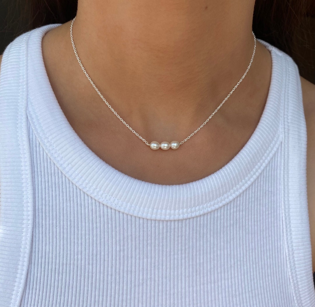 Freshwater Pearl Necklace Sterling Silver 925 Handmade, Pearl Choker ...