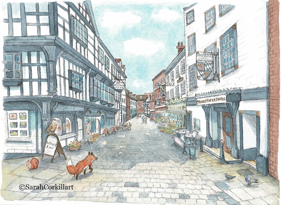 Original Painting of Butcher Row Shrewsbury - Etsy