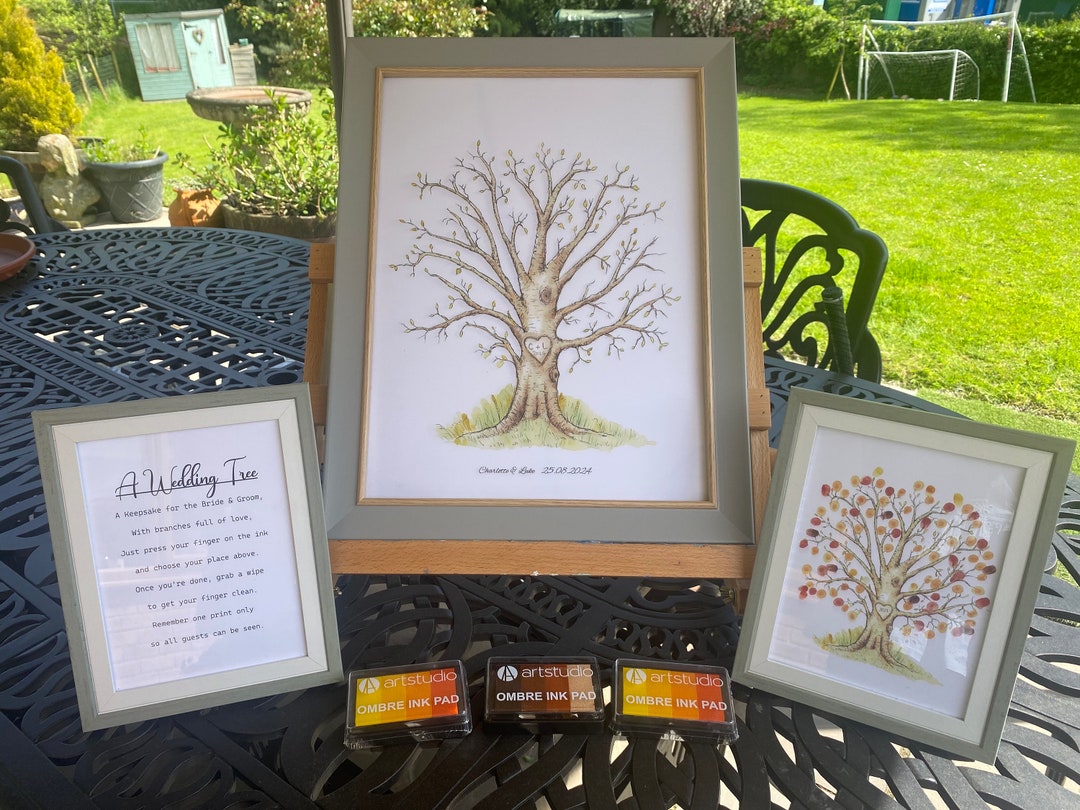 Guest Fingerprint Wedding Tree Personalised A3 Print for Weddings - Etsy