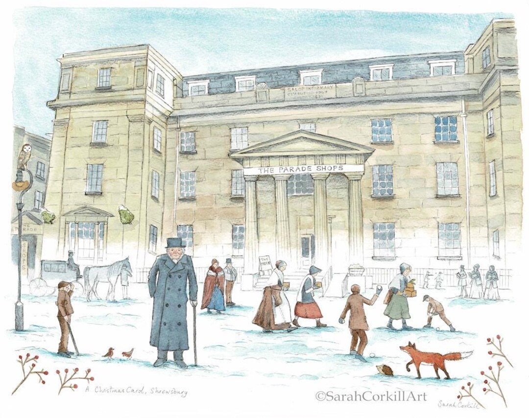 A3 Fine Art Signed Print the Parade Shops A Christmas Carol - Etsy