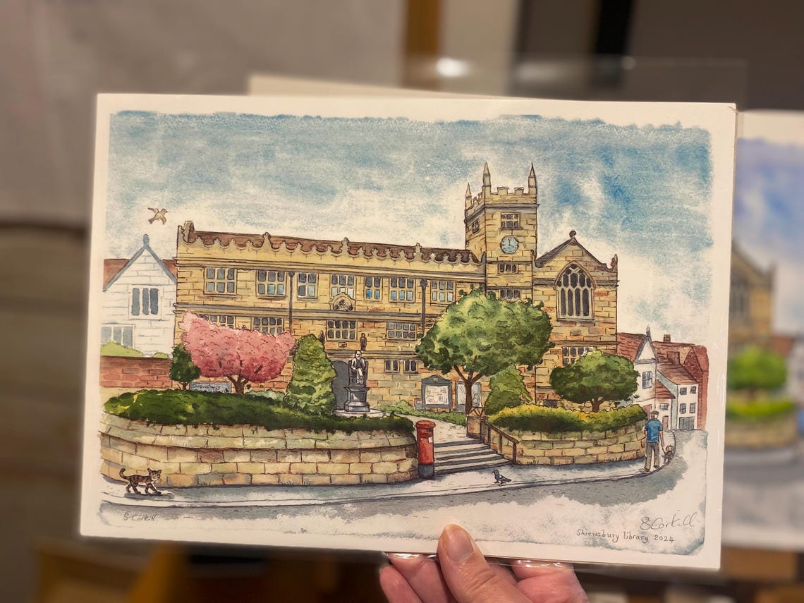 A4 Fine Art Print Shrewsbury Library Signed - Etsy