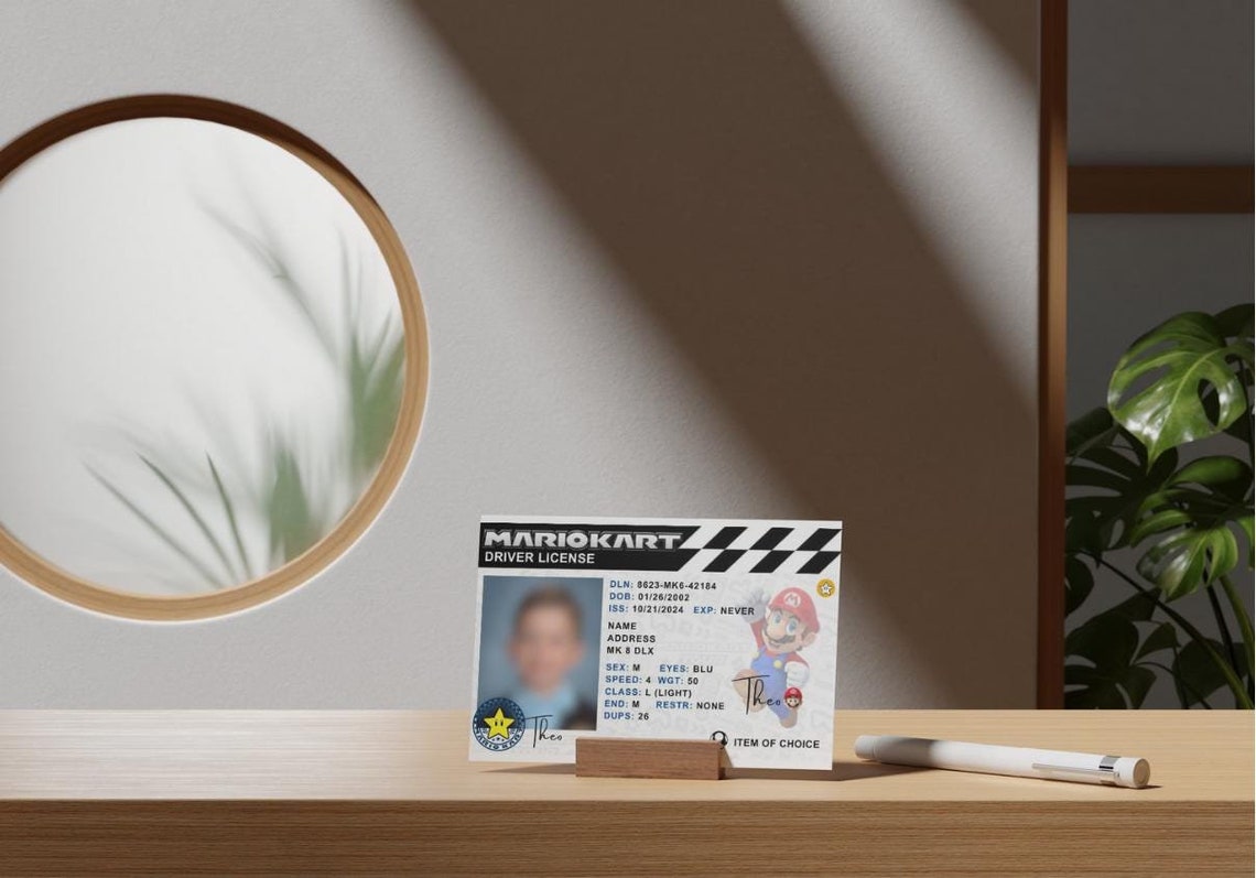 Super Mario Mariokart Driver's License - Etsy