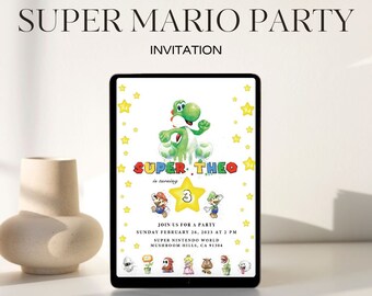 Yoshi Birthday Invitation Easy Editable Instant Download Digital ...