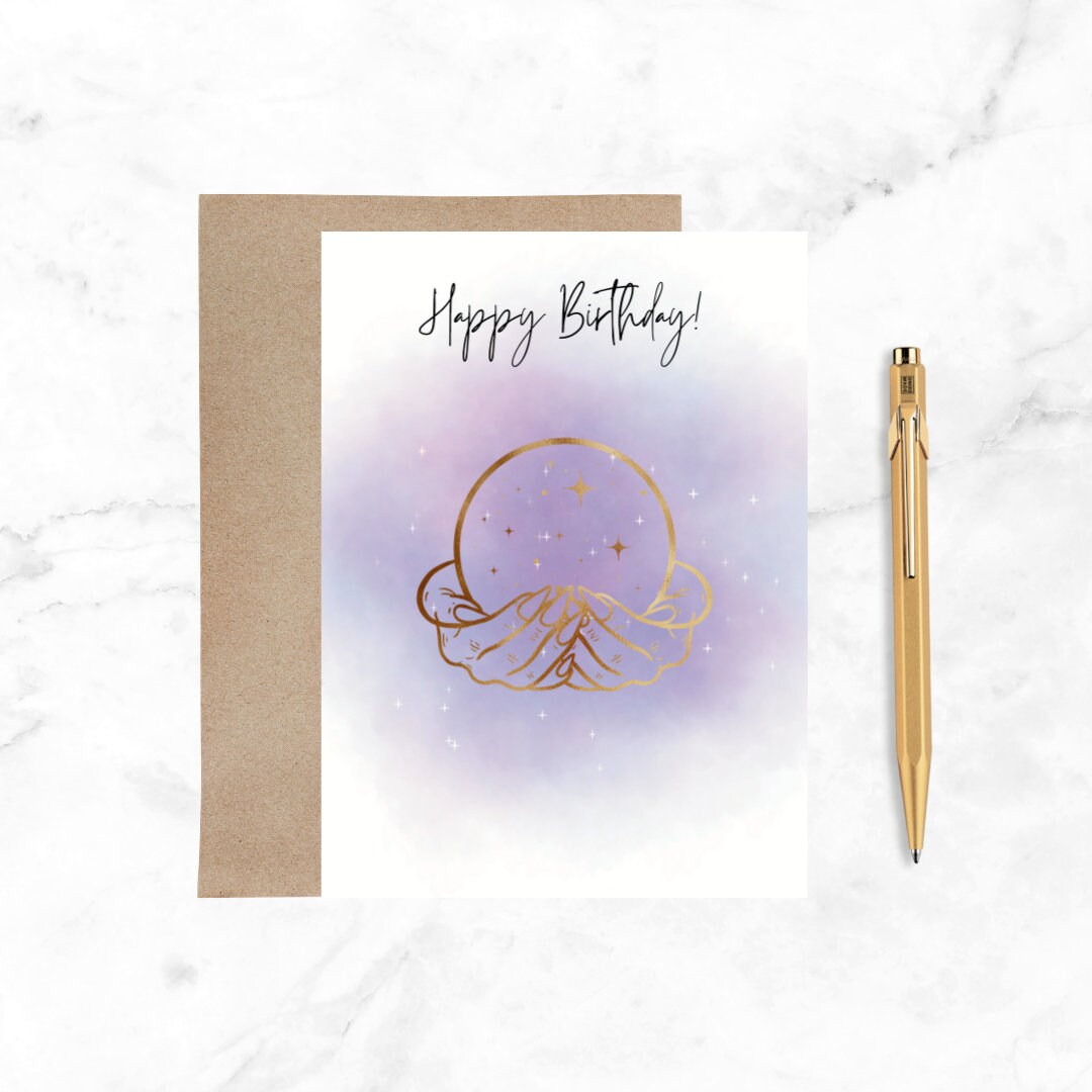 Crystal Ball Birthday Card| Funny Birthday Card| Halloween Birthday ...
