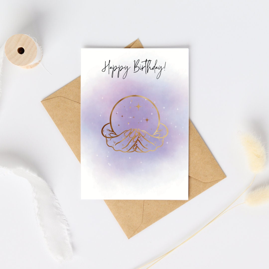 Crystal Ball Birthday Card| Funny Birthday Card| Halloween Birthday ...