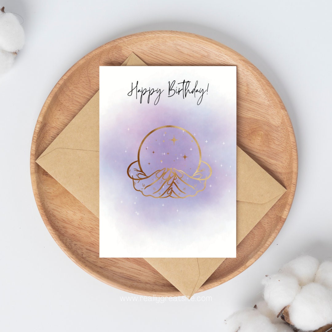 Crystal Ball Birthday Card| Funny Birthday Card| Halloween Birthday ...