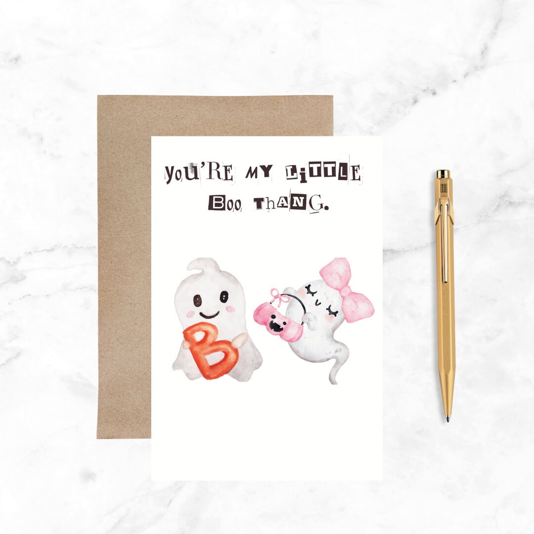 Halloween Card, You're My Little Boo Thang Greeting Card, Anniversary ...
