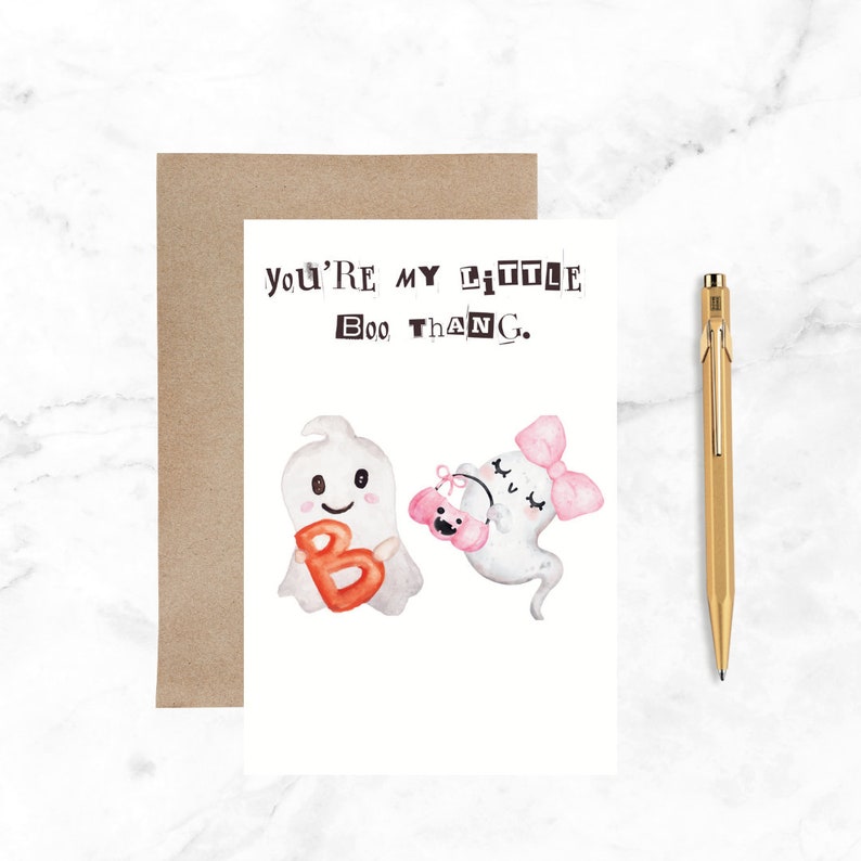 Halloween Card, You're My Little Boo Thang Greeting Card, Anniversary ...