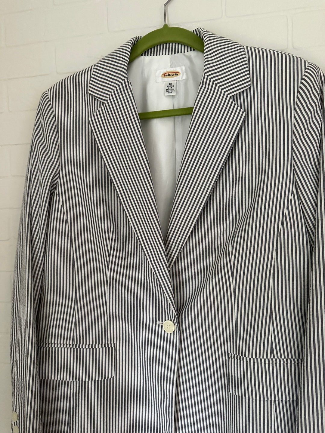 Beautiful Vintage Black and White Stripe Blazer| 90s Oversized Stripe ...