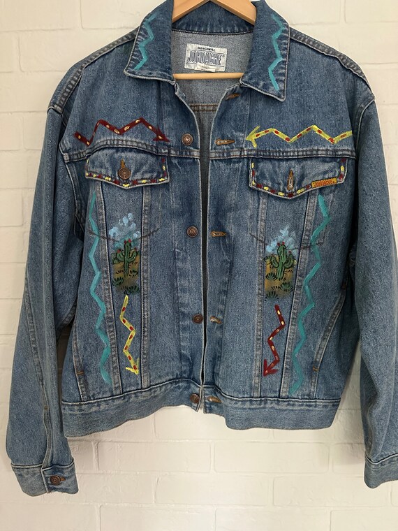 Rare Vintage Jordache Denim Jacket with Beautiful Han… - Gem