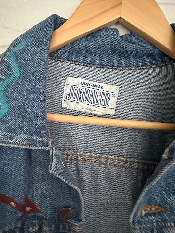 Rare Vintage Jordache Denim Jacket with Beautiful Han… - Gem