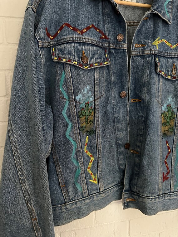 Rare Vintage Jordache Denim Jacket with Beautiful Han… - Gem