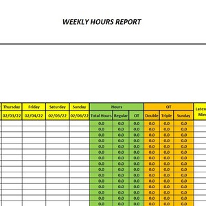 Weekly Hours Report for Mexico Payroll Reporte Semanal De - Etsy