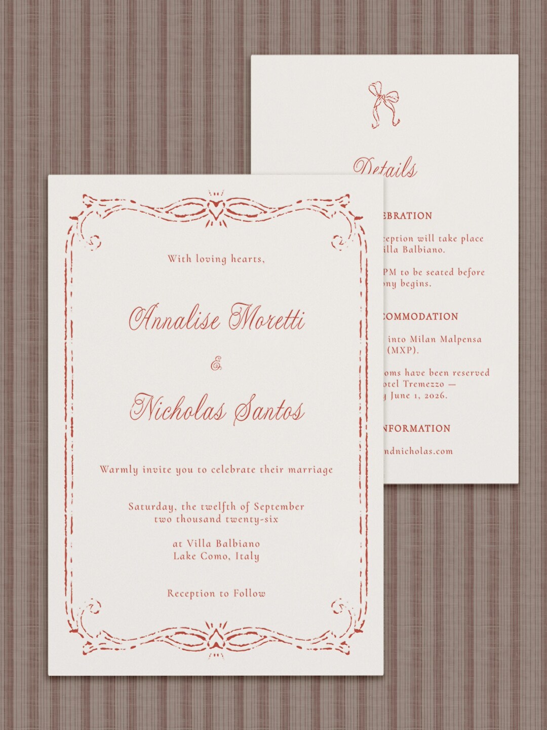 Swan Love Wedding Invitation + Details Card | Vintage, Romantic ...